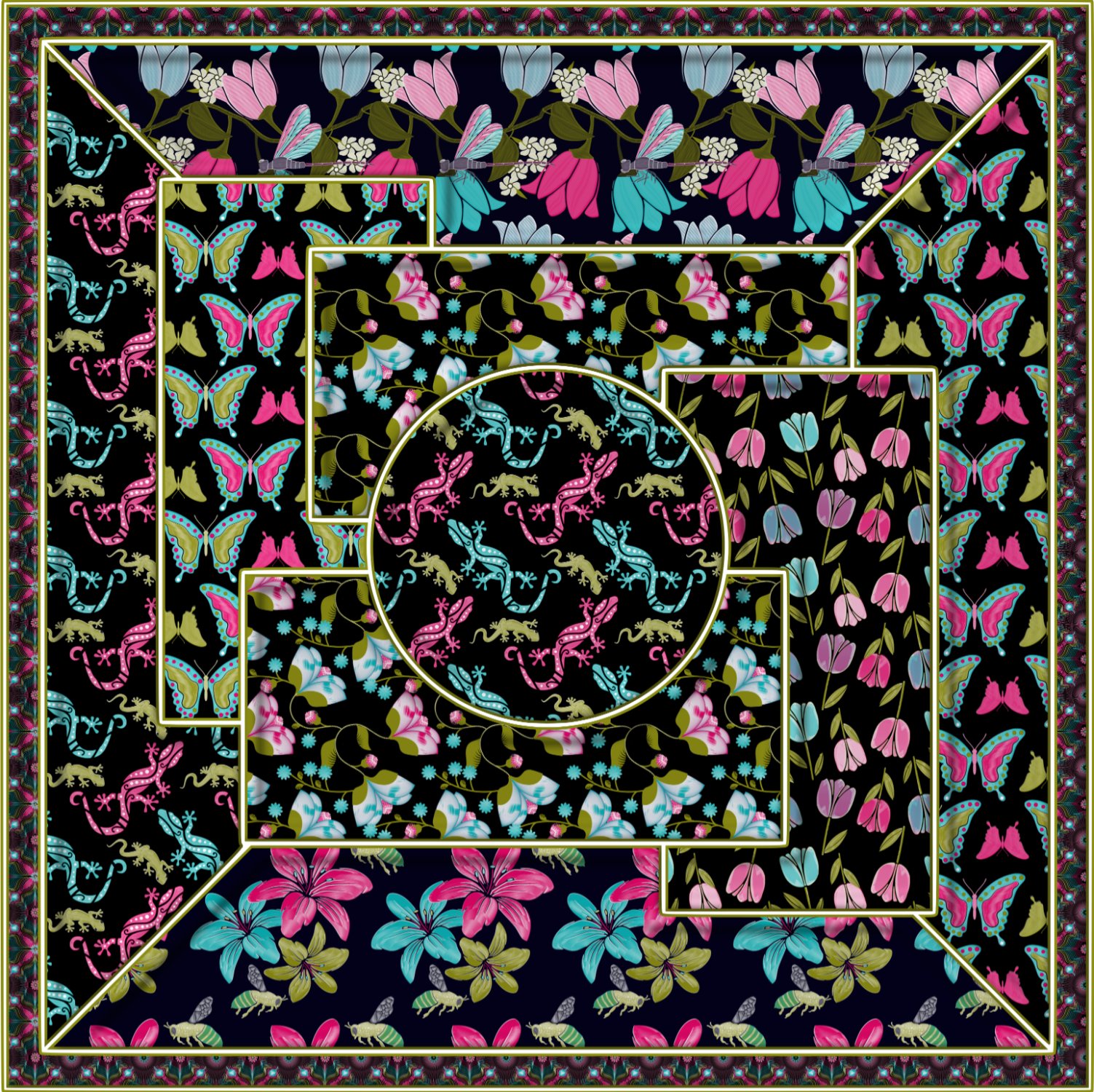 Solve Gecko mosaic 400 jigsaw puzzle online with 400 pieces