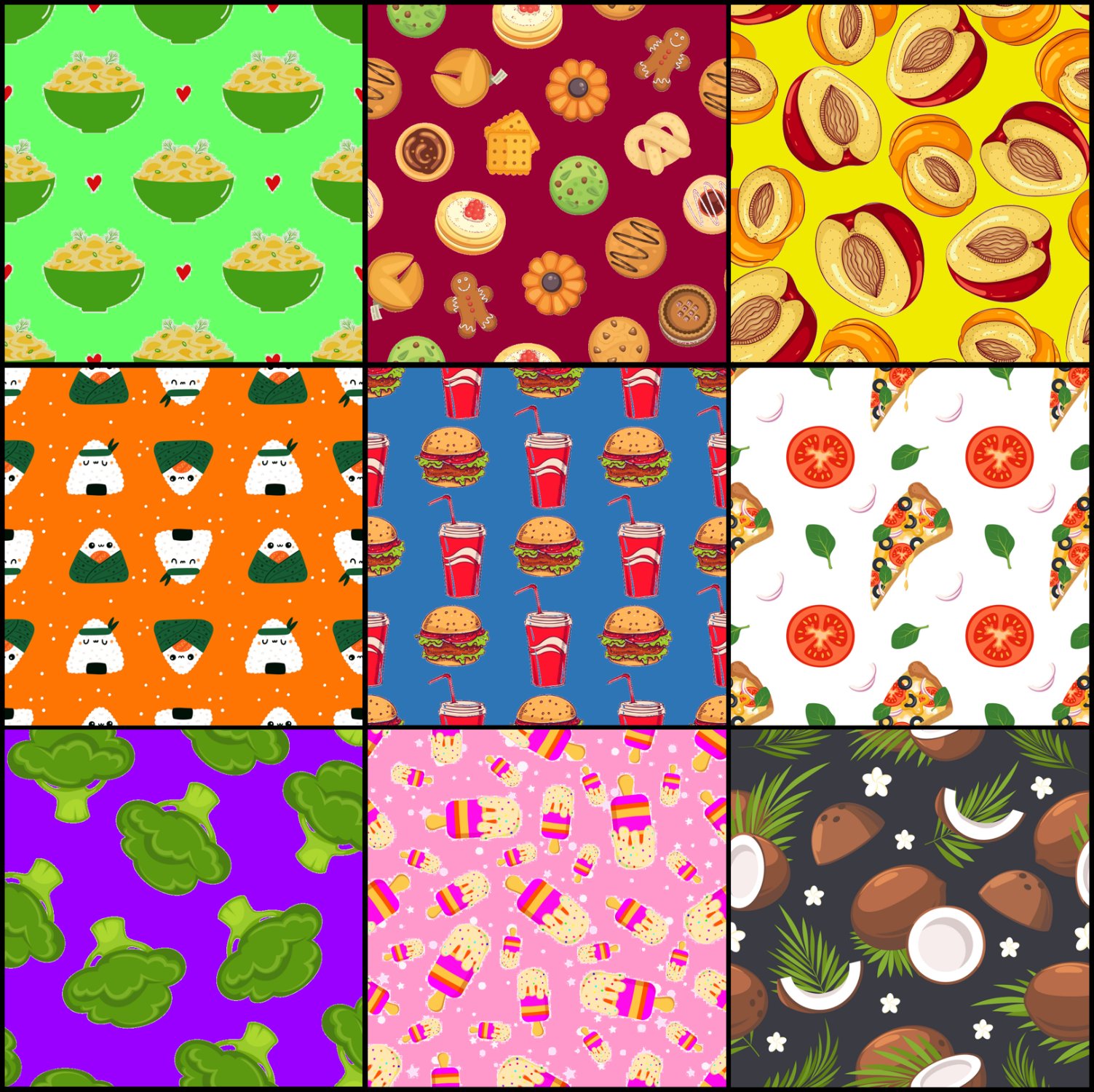 Solve Food patterns 55 jigsaw puzzle online with 225 pieces