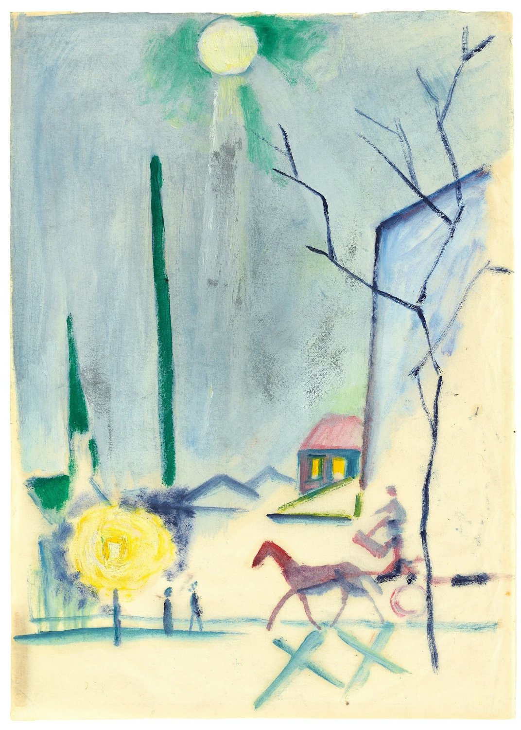 Solve Wagen in Silberner Straße (Car in Silberner Street), August Macke ...