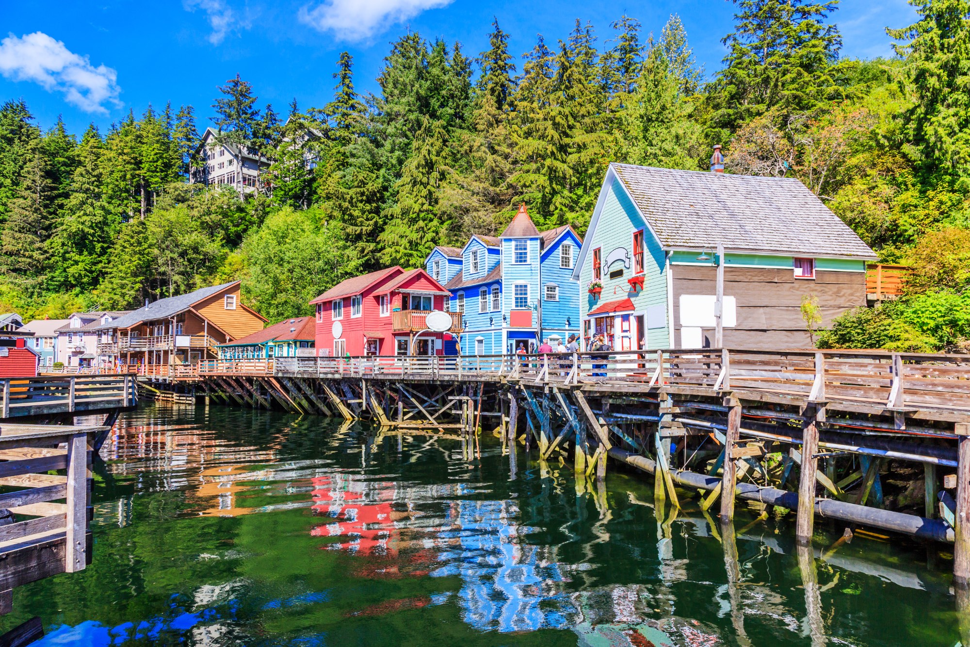 Solve Creek Street, Ketchikan, Alaska jigsaw puzzle online with 77 pieces