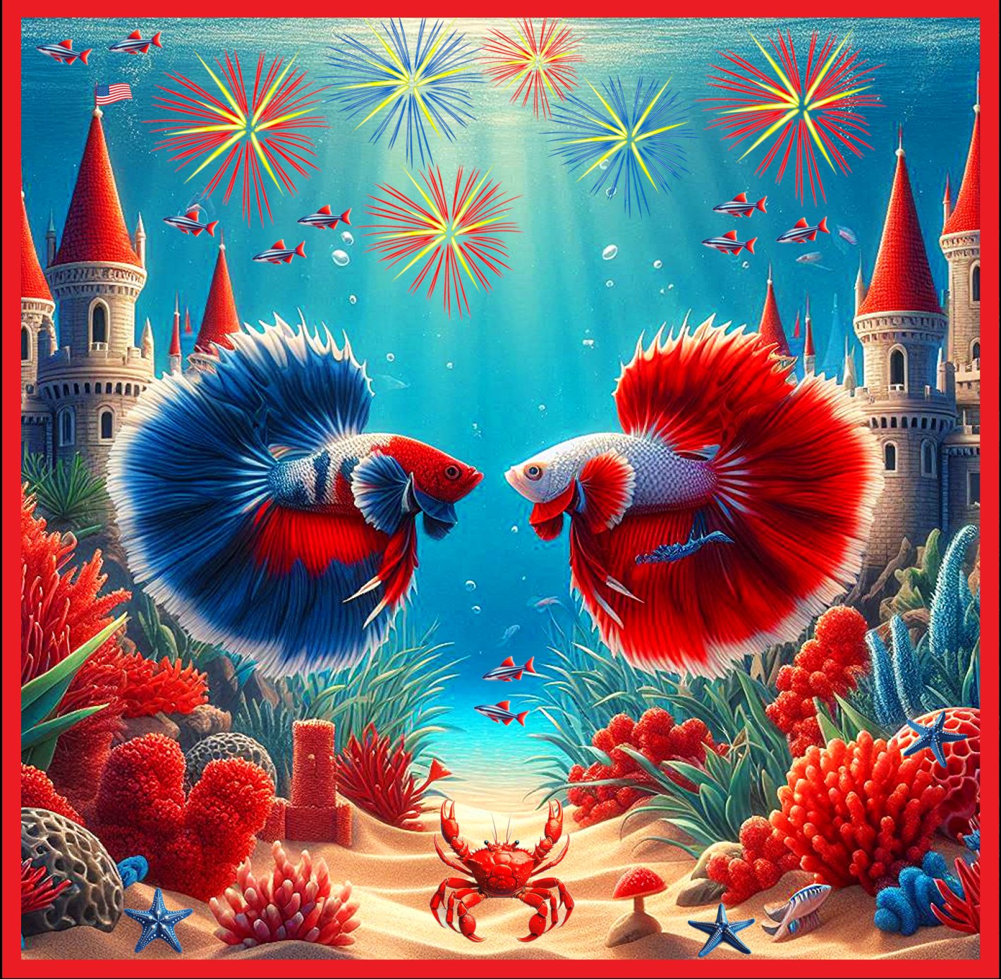 Solve AI July Fish jigsaw puzzle online with 49 pieces