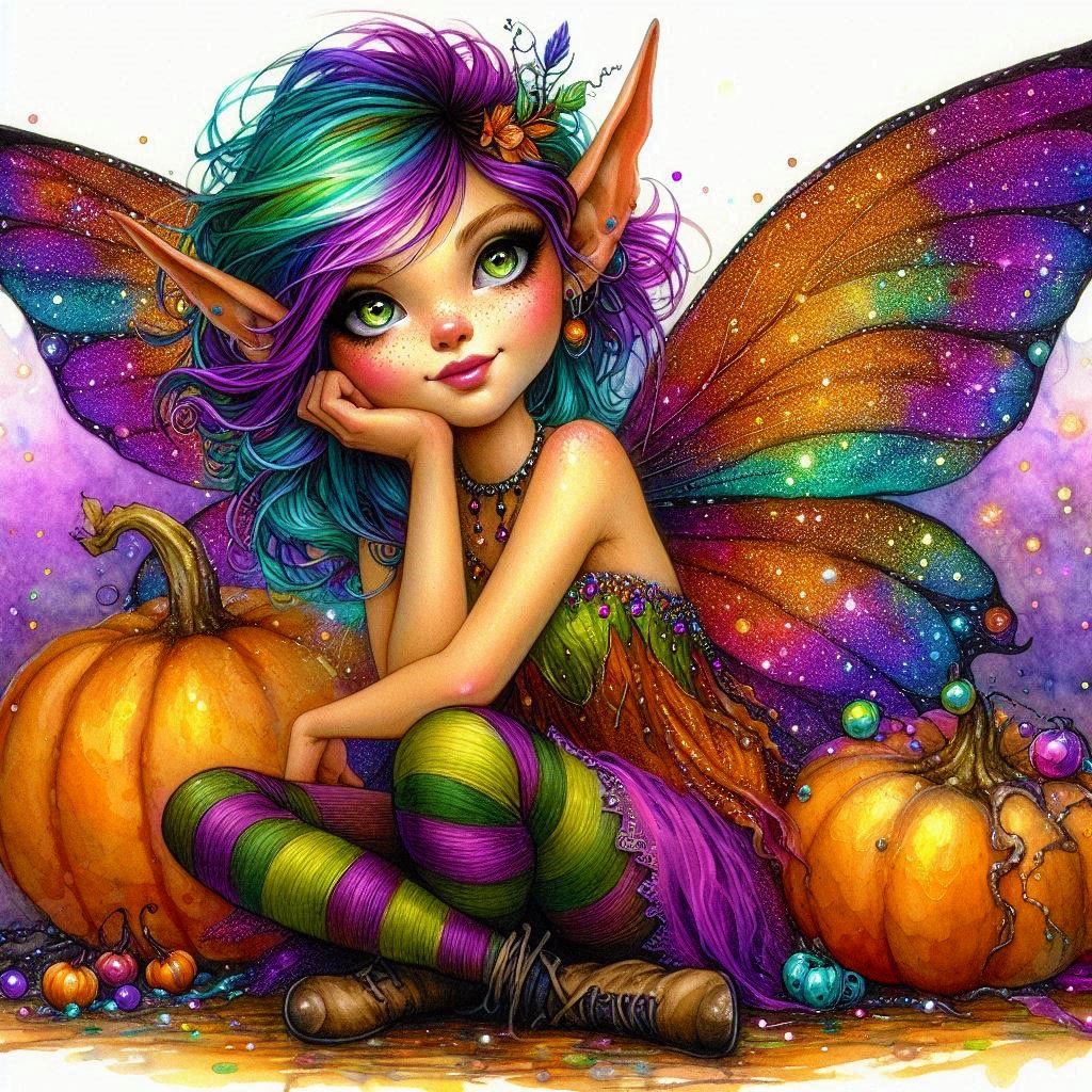 Jigsaw Puzzle | 64 pieces | Leasa the Pixy ready for Halloween | Jigidi