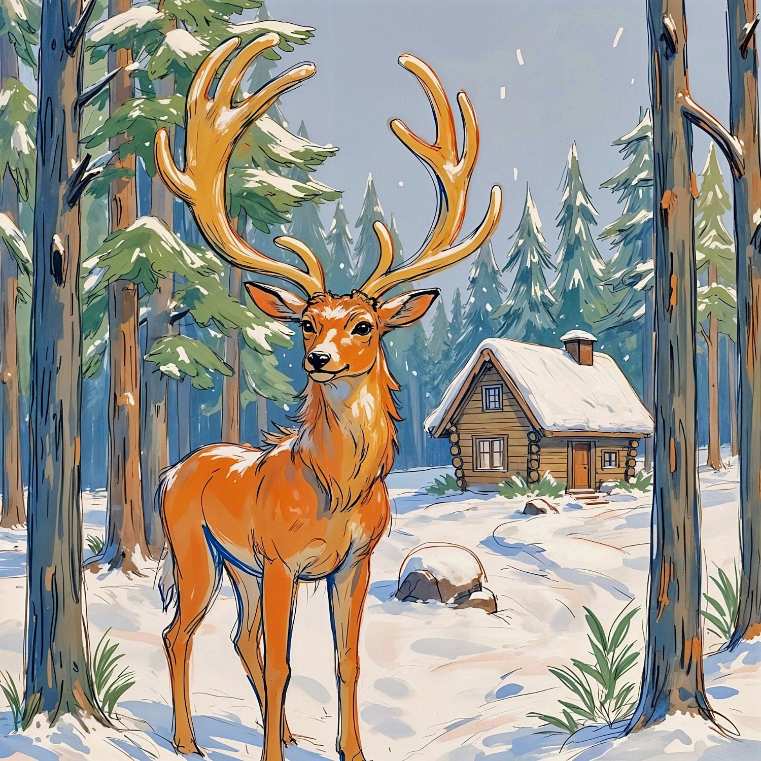 Solve Stag, resizable 9 to 600 pieces jigsaw puzzle online with 64 pieces