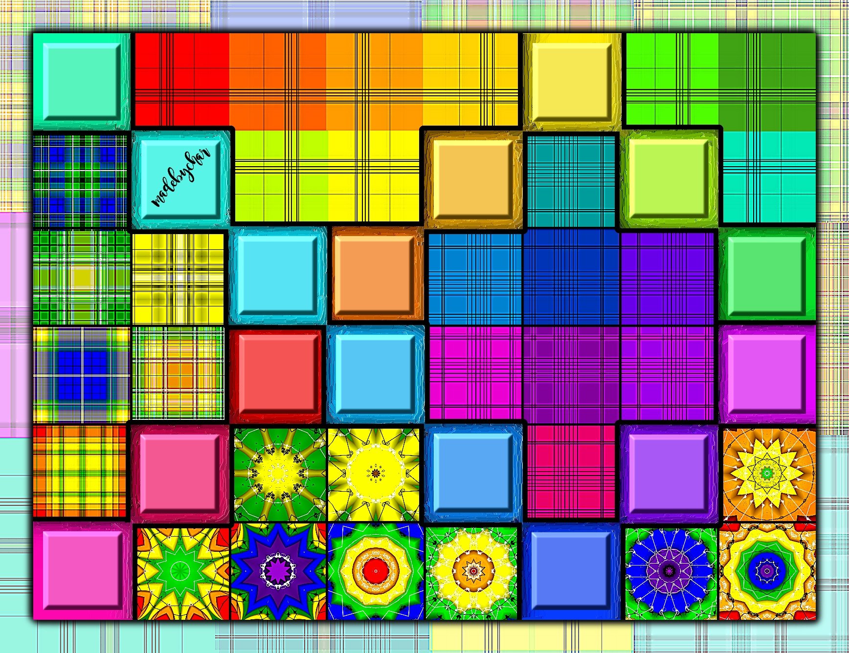 Solve Kaleidos and Plaids... jigsaw puzzle online with 192 pieces