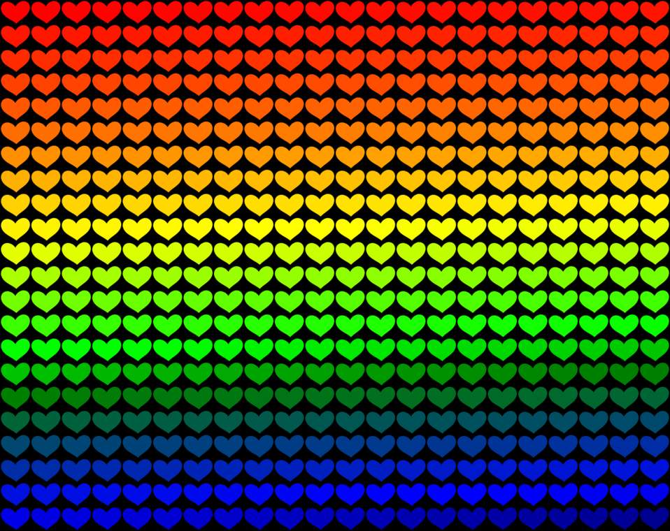 Solve CA 1081 --- Rainbow hearts 💜💙💚💛🧡 ️(Small) jigsaw puzzle online ...