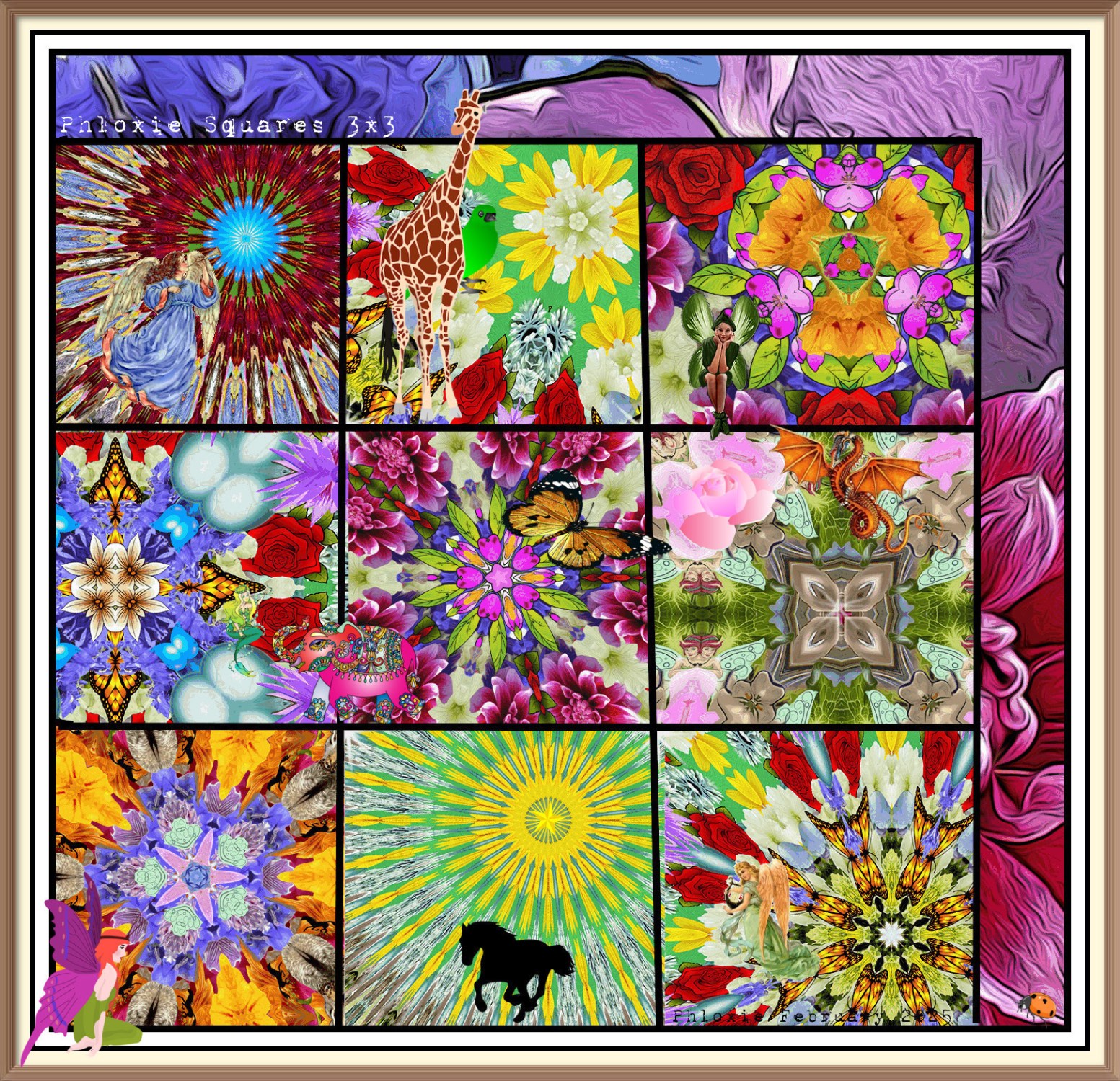 Solve Phloxie Squares 3x3 jigsaw puzzle online with 100 pieces