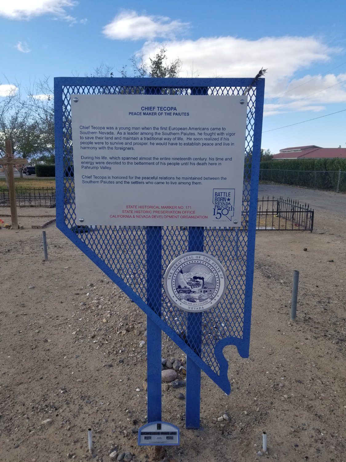 Solve Nevada Marker 171 - Chief Tecopa jigsaw puzzle online with 108 pieces