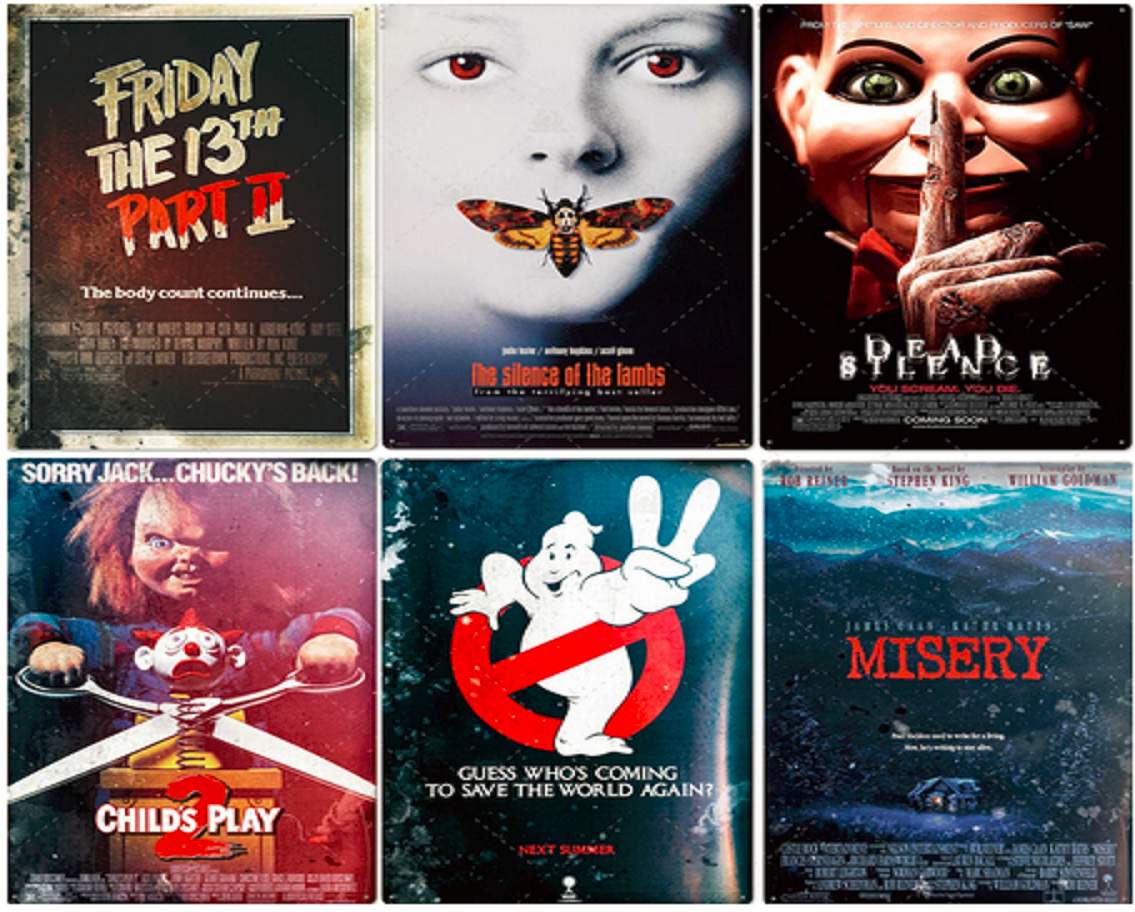 Solve Vintage Horror Posters For Scary Bedroom Wall jigsaw puzzle ...