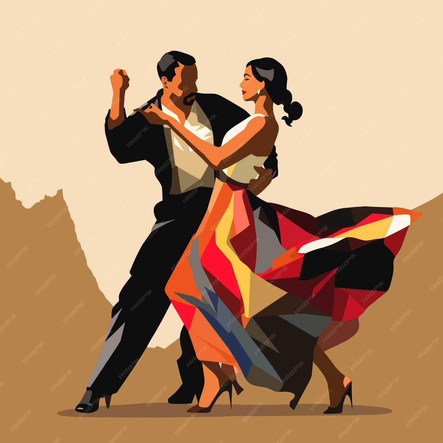 Solve colorful dance jigsaw puzzle online with 100 pieces