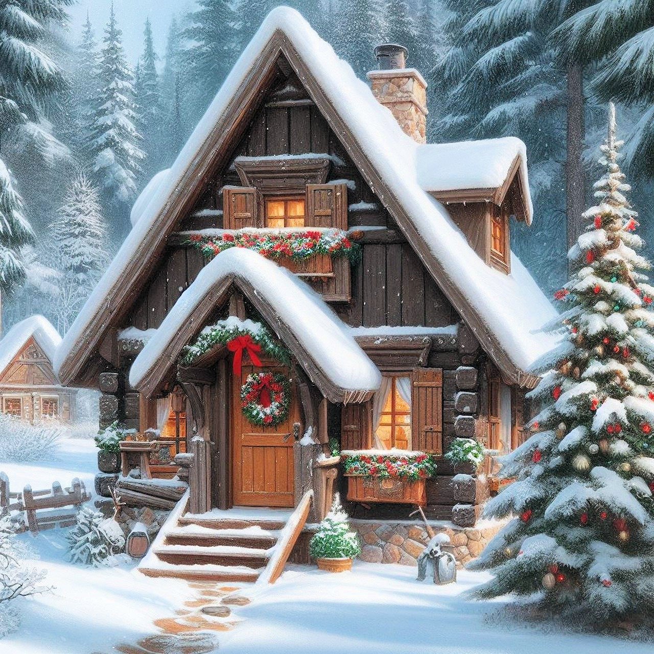 Solve Christmas in the Snow, resize 9 to 483 pieces jigsaw puzzle ...
