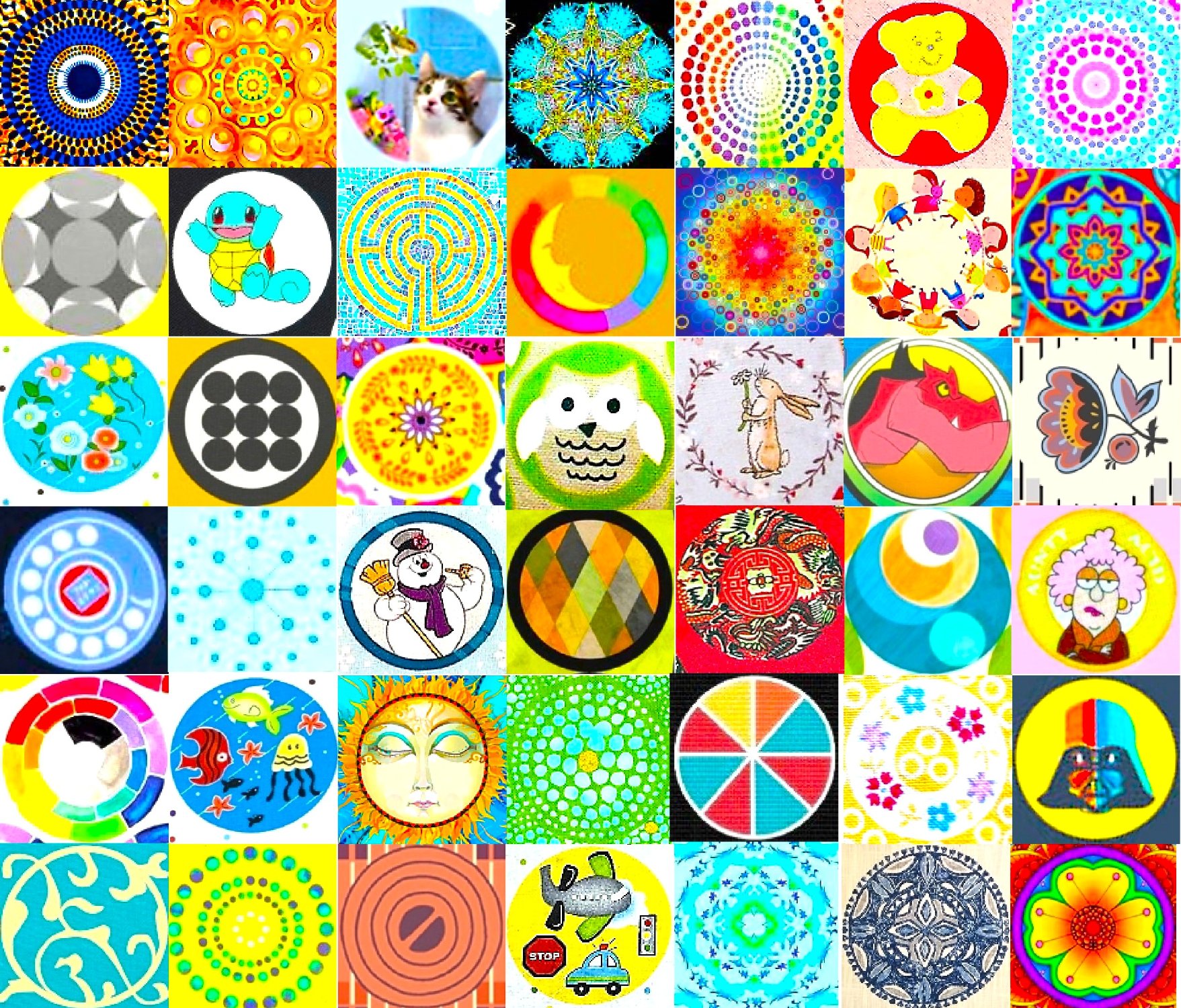 Solve PATCHWORK BIG CIRCLES 60 jigsaw puzzle online with 418 pieces