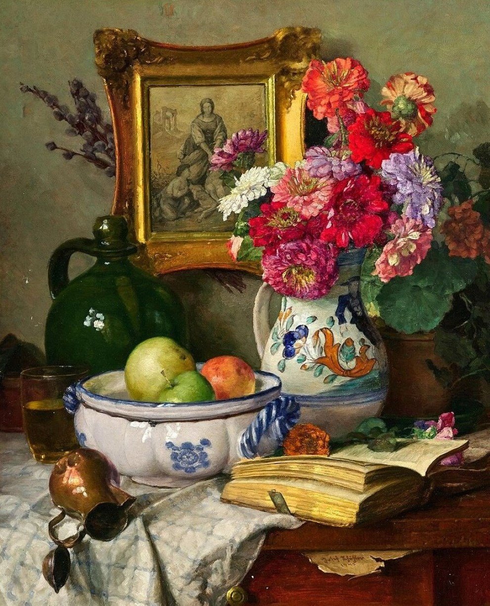 Solve Joseph Schuster - (Austrian, 1873 - 1945) - Sonntagsbuschen ...