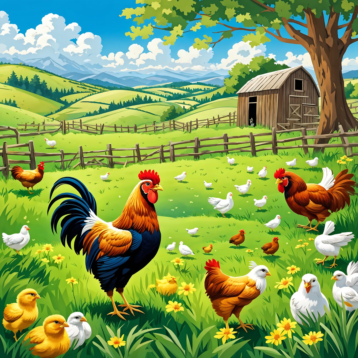 Solve Barnyard Birds jigsaw puzzle online with 289 pieces