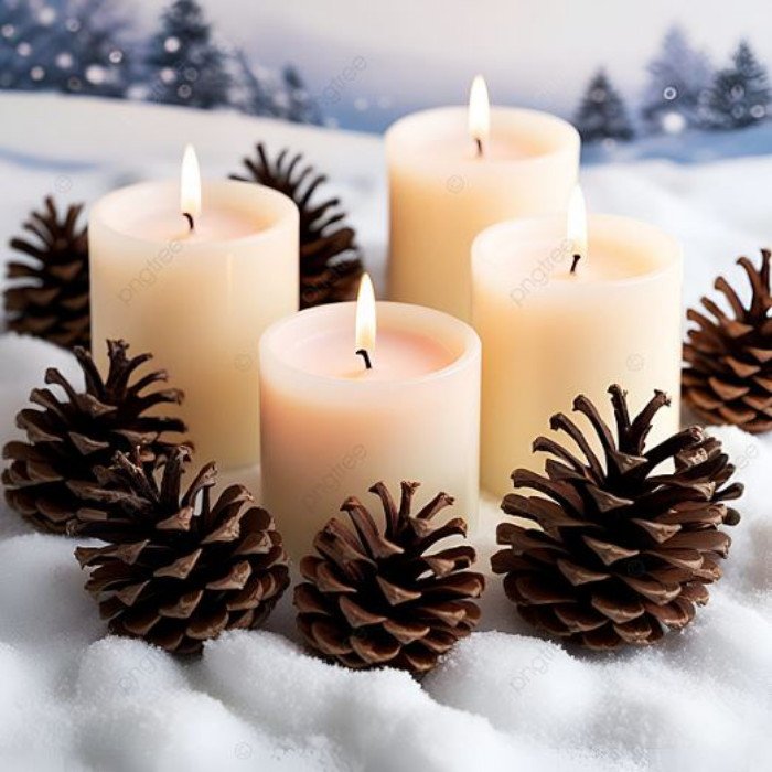 Solve Cones & Candlelight jigsaw puzzle online with 81 pieces