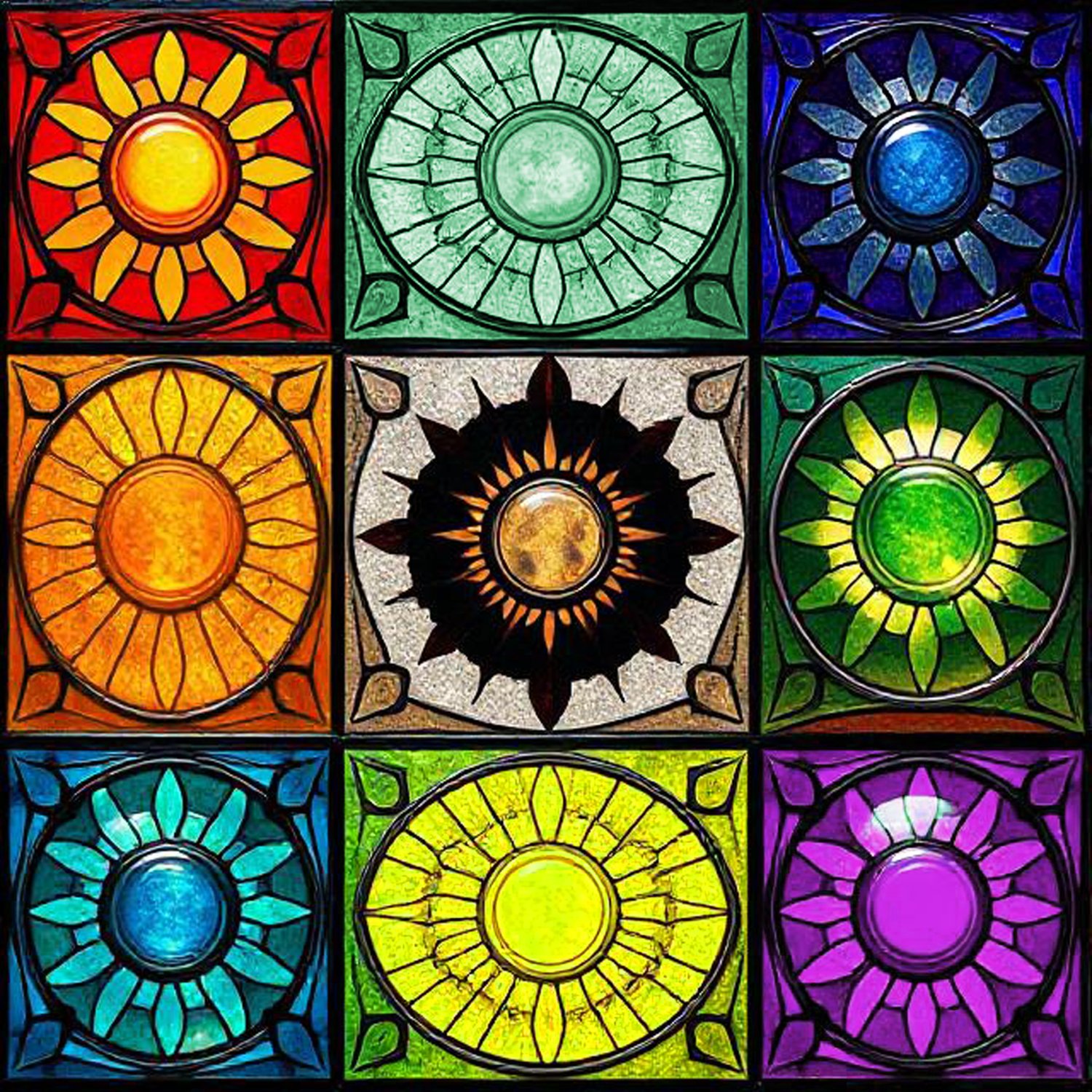 Solve Glass Suns are Fun jigsaw puzzle online with 100 pieces
