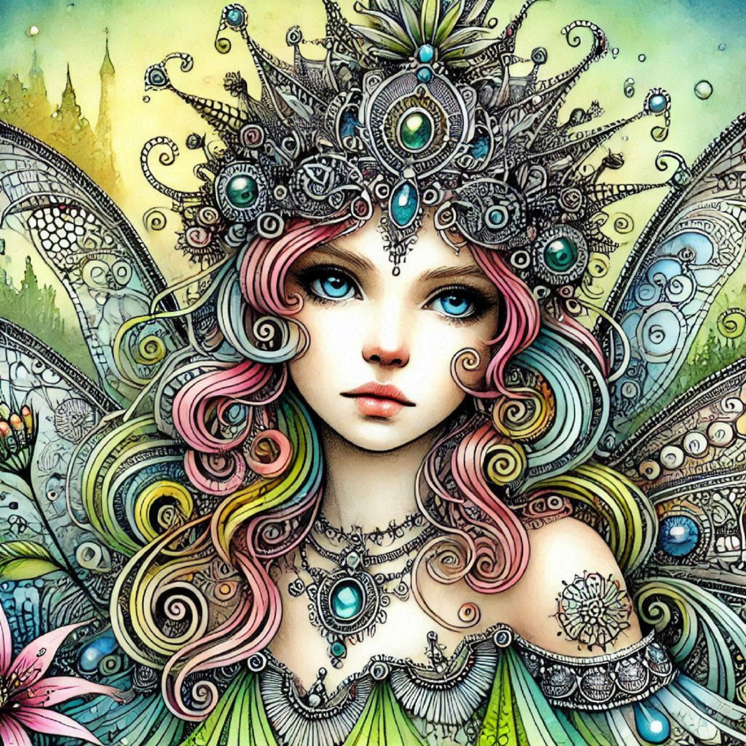 Solve Fairy Princess (resizable) jigsaw puzzle online with 225 pieces