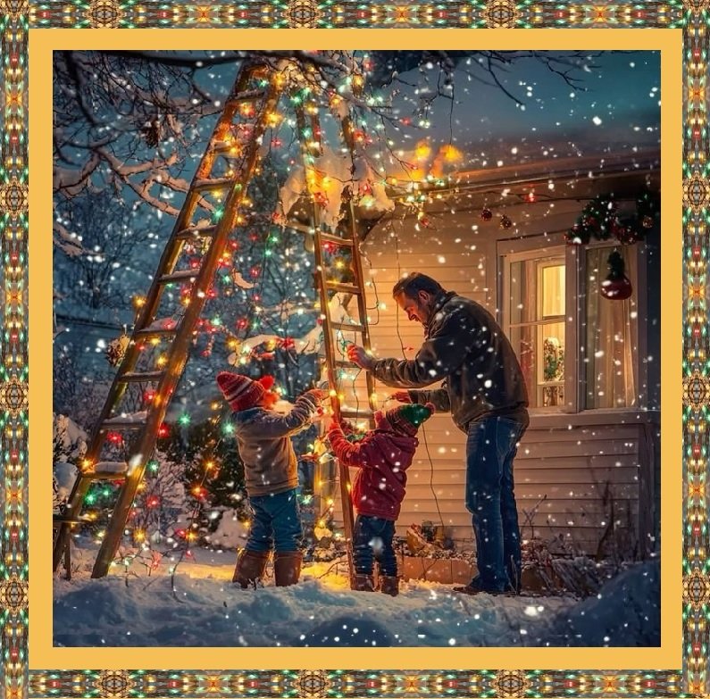 Solve Helping Daddy With The Lights jigsaw puzzle online with 49 pieces