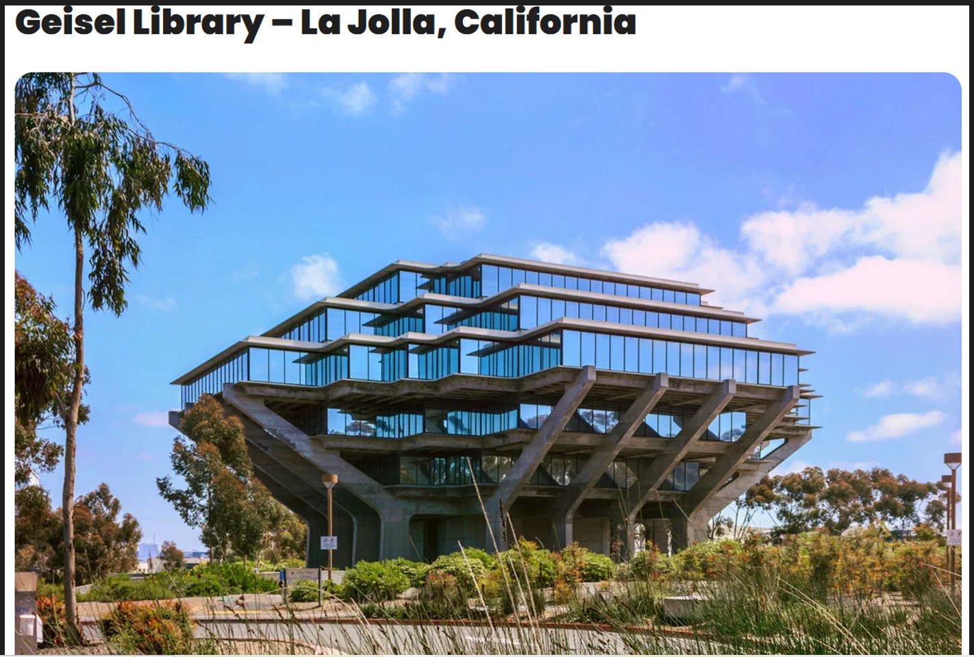 Jigsaw Puzzle | LIBRARY-GEISEL-LA-JOLLA-CALIFORNIA | 54 pieces | Jigidi