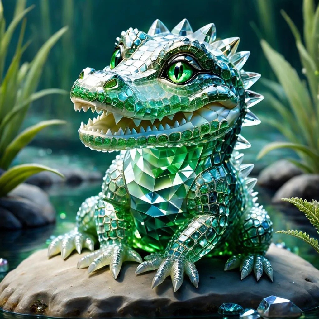 Jigsaw Puzzle | 25 pieces | A Happy AI Alligator | Jigidi