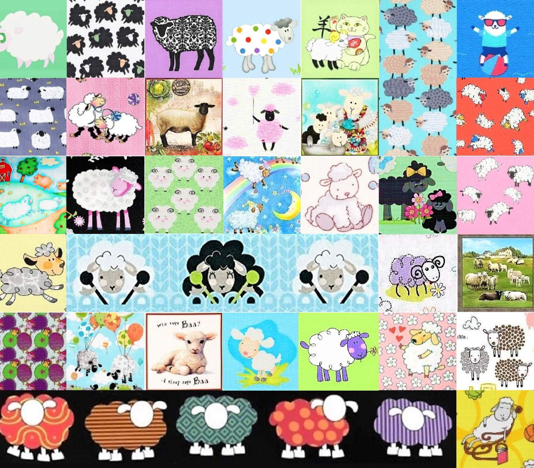 Solve .PATCHWORK SHEEP 10 jigsaw puzzle online with 255 pieces