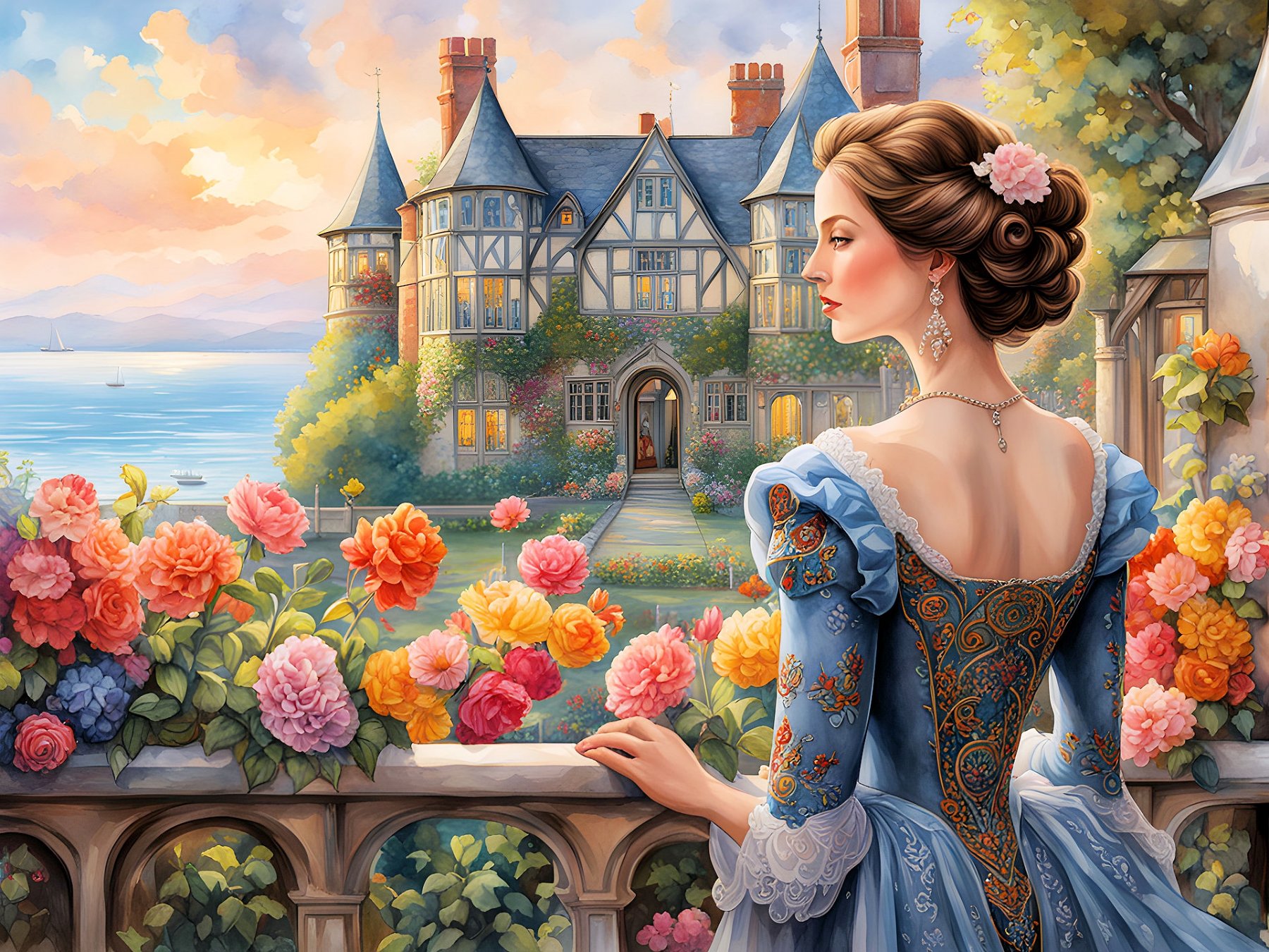 Solve Lady of the Manor, resizable 12 to 500 pieces jigsaw puzzle ...