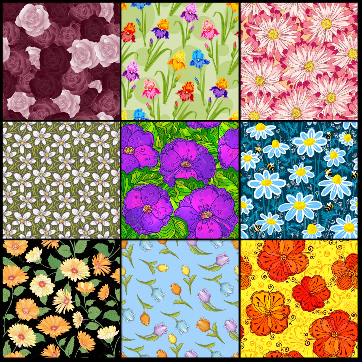 Solve Flower patterns 79 jigsaw puzzle online with 324 pieces