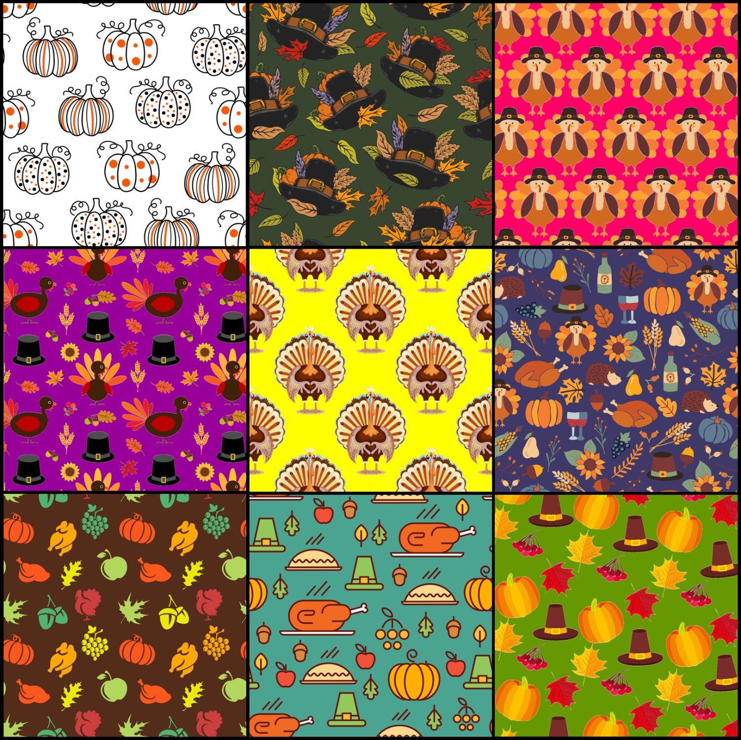 Solve Thanksgiving patterns jigsaw puzzle online with 324 pieces
