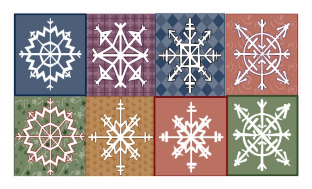 Solve snowflake squares jigsaw puzzle online with 240 pieces