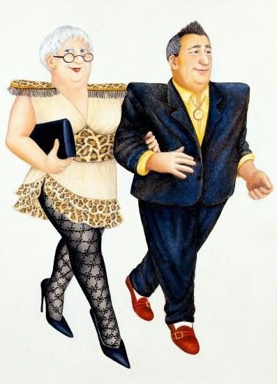 Solve Beryl Cook jigsaw puzzle online with 48 pieces