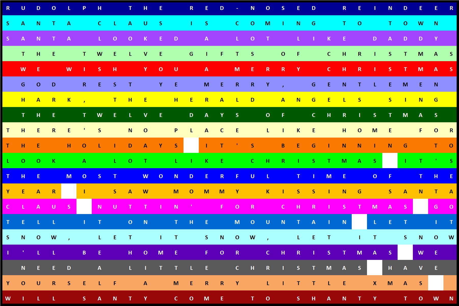 Solve Word 192 Christmas Songs 600 jigsaw puzzle online with 600 pieces