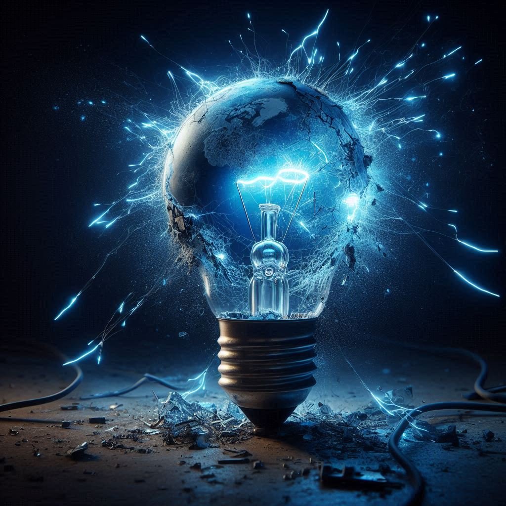 Solve a damaged light bulb emitting blue tails jigsaw puzzle online ...