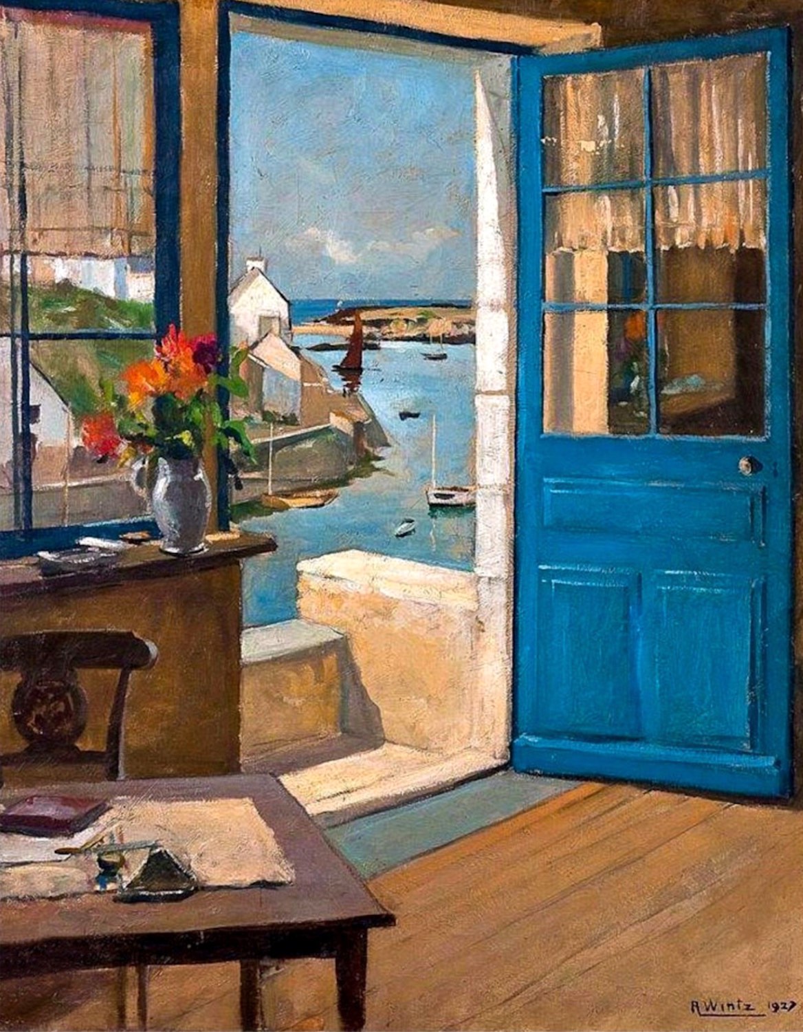 Solve Raymond Wintz (French, 1884–1956), The Blue Door (1927) jigsaw ...