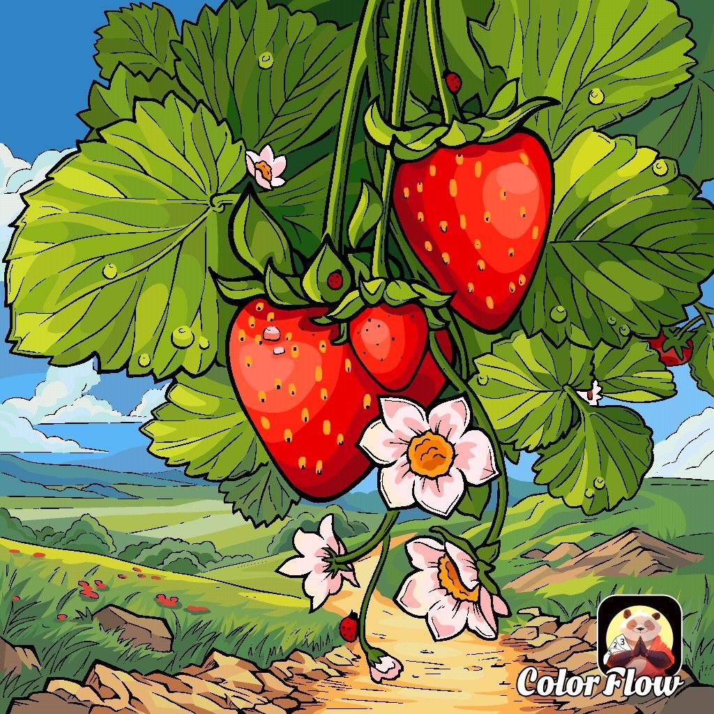 Solve PUZZLE - Strawberries Growing jigsaw puzzle online with 81 pieces