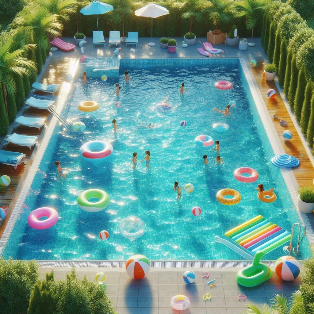 Solve Swimming Pool jigsaw puzzle online with 49 pieces