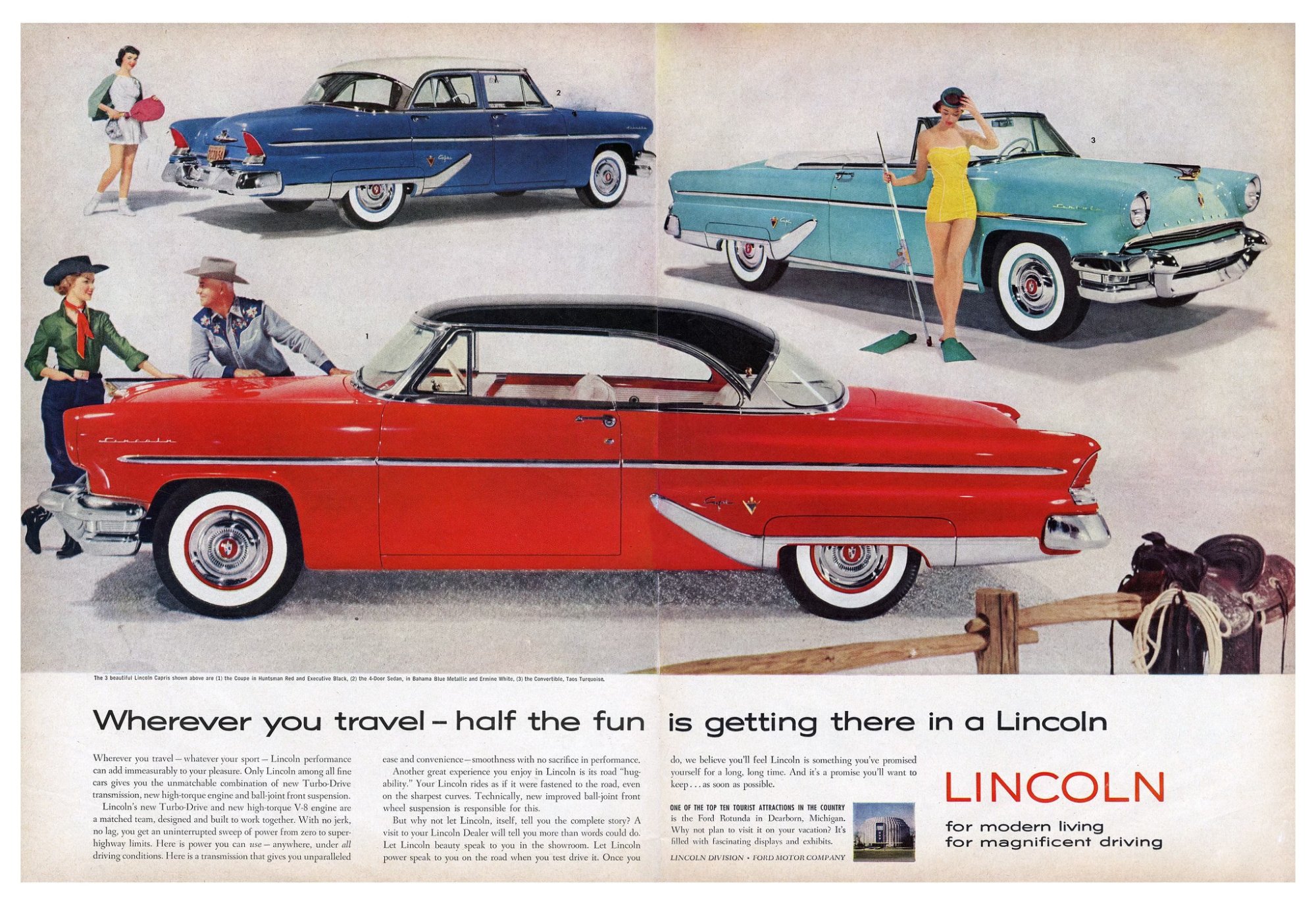 Solve '55 Lincoln Capri jigsaw puzzle online with 176 pieces