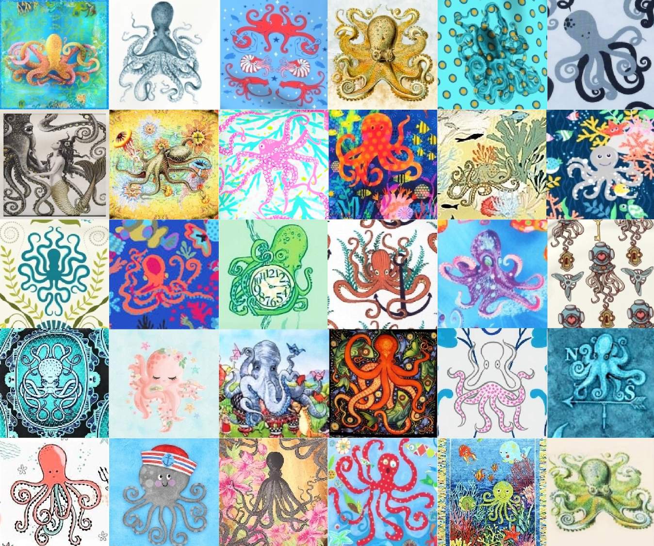 Solve .PATCHWORK OCTOPUS 4 jigsaw puzzle online with 72 pieces