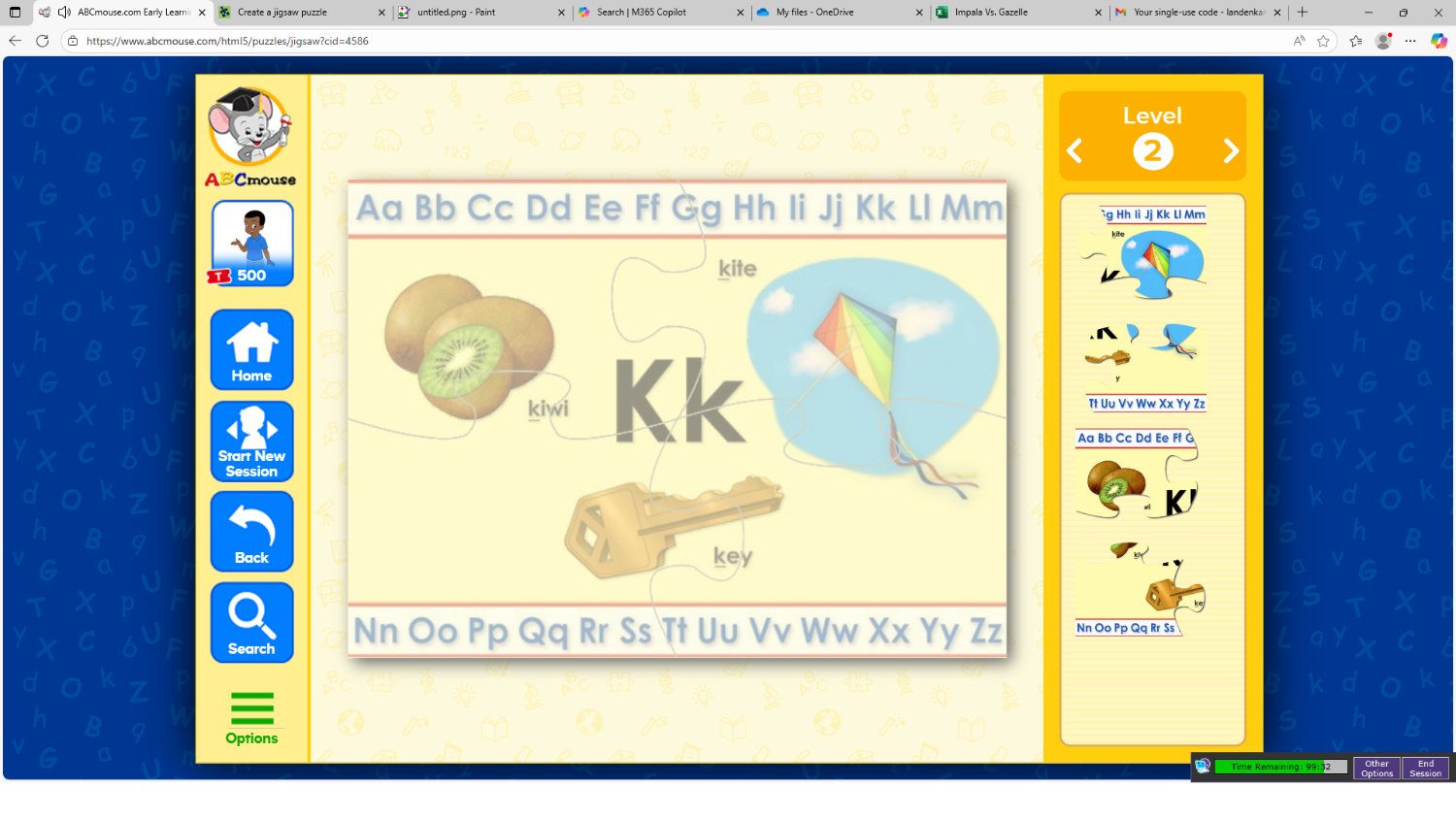 Solve Kk Words jigsaw puzzle online with 15 pieces