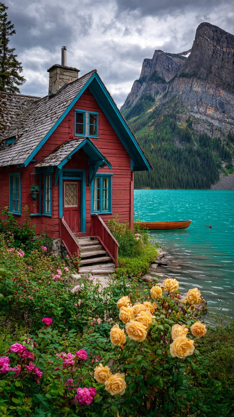 Solve Red_blue_wooden_house jigsaw puzzle online with 60 pieces