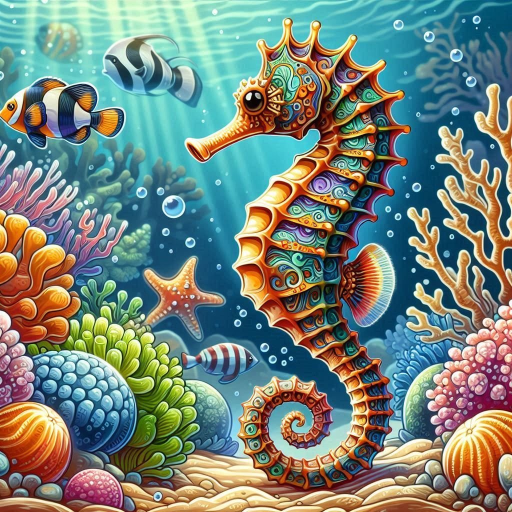 Solve Seahorse jigsaw puzzle online with 100 pieces