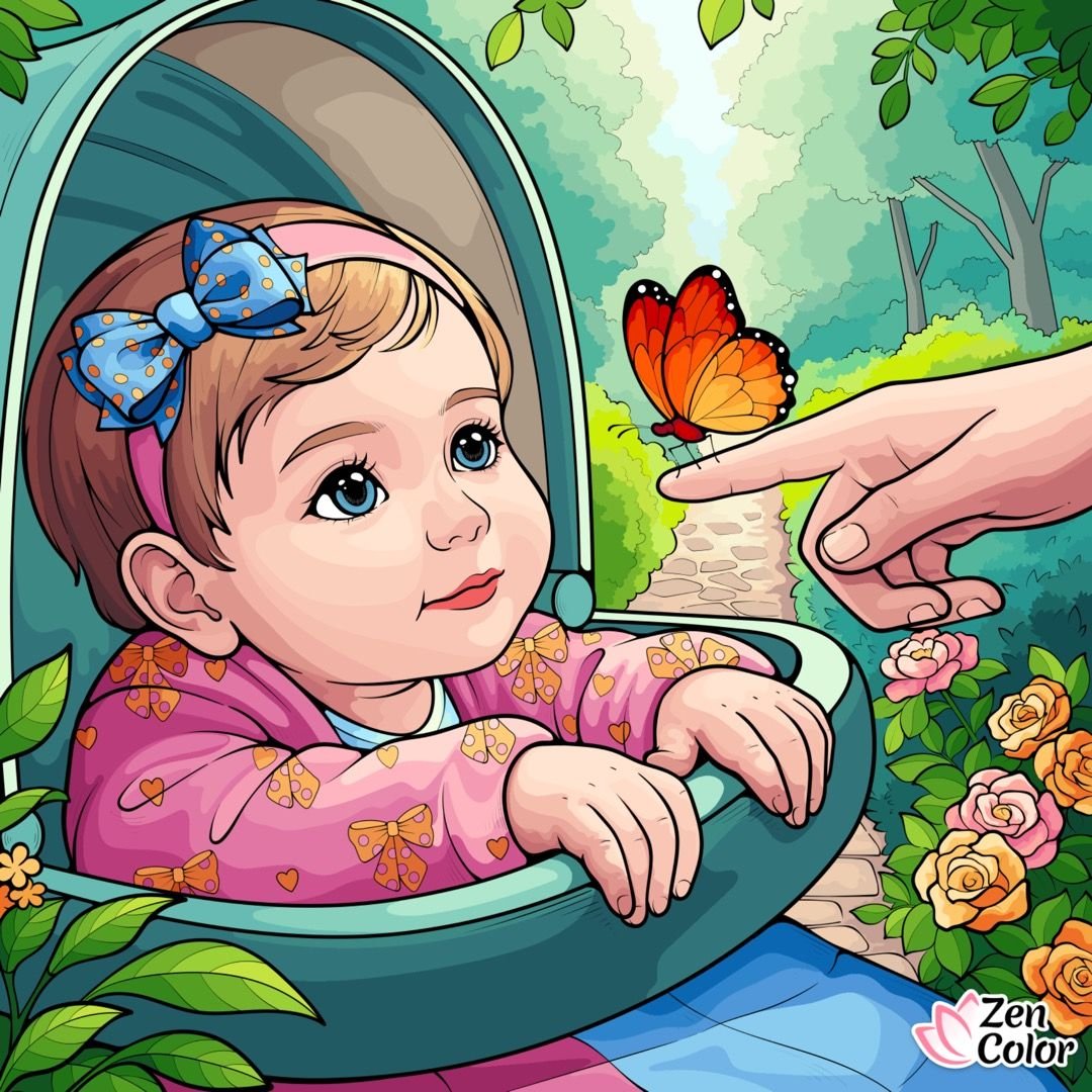 Solve PUZZLE - Babies First Butterfly jigsaw puzzle online with 81 pieces