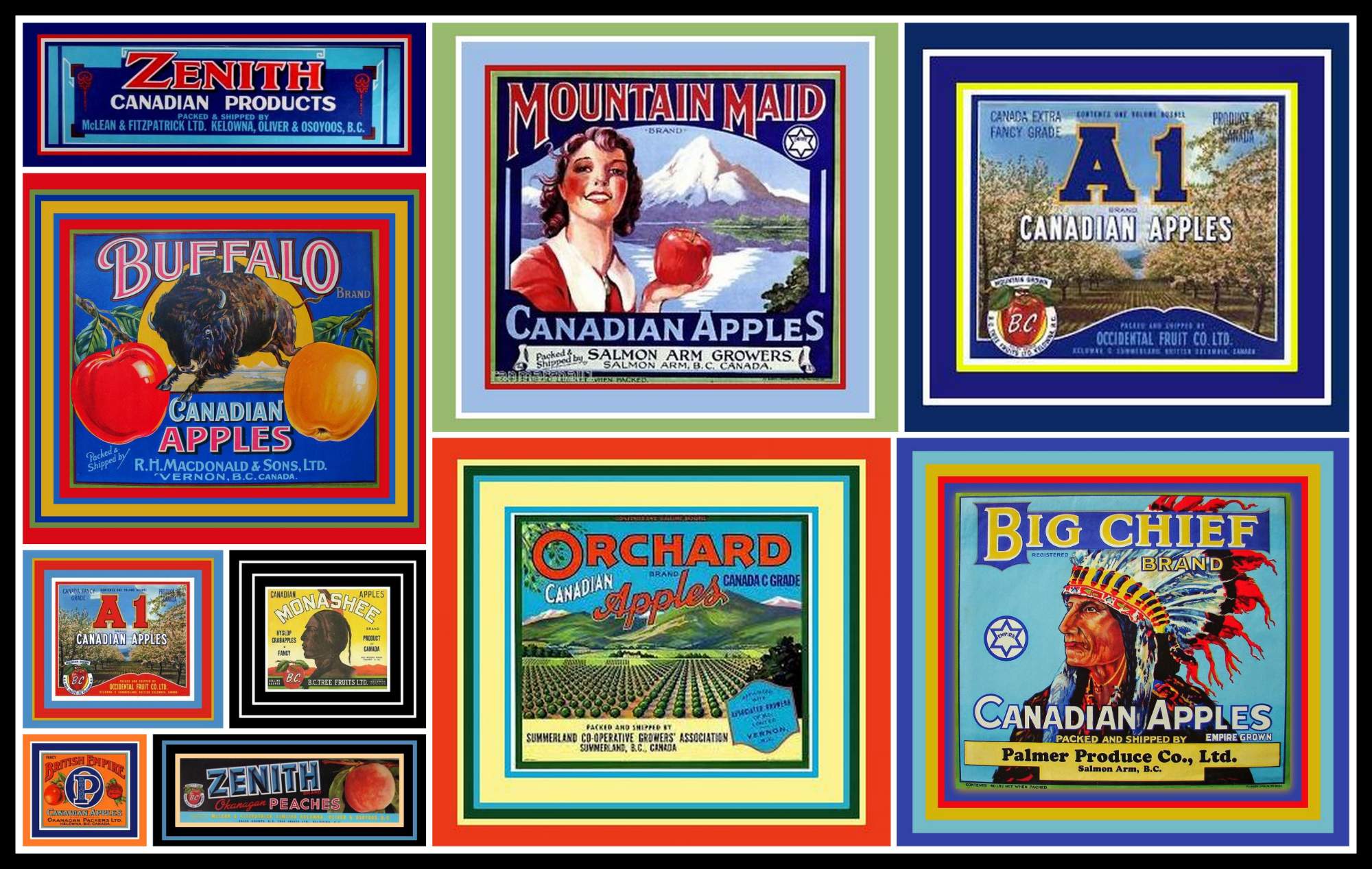 Solve Canadian Vintage Fruit Crate Labels jigsaw puzzle online with 400 ...