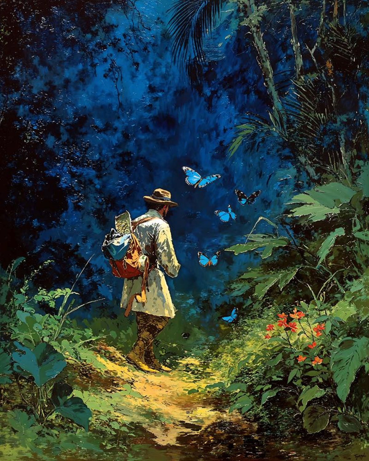 Solve Butterfly Man ~ Unknown Artist jigsaw puzzle online with 300 pieces