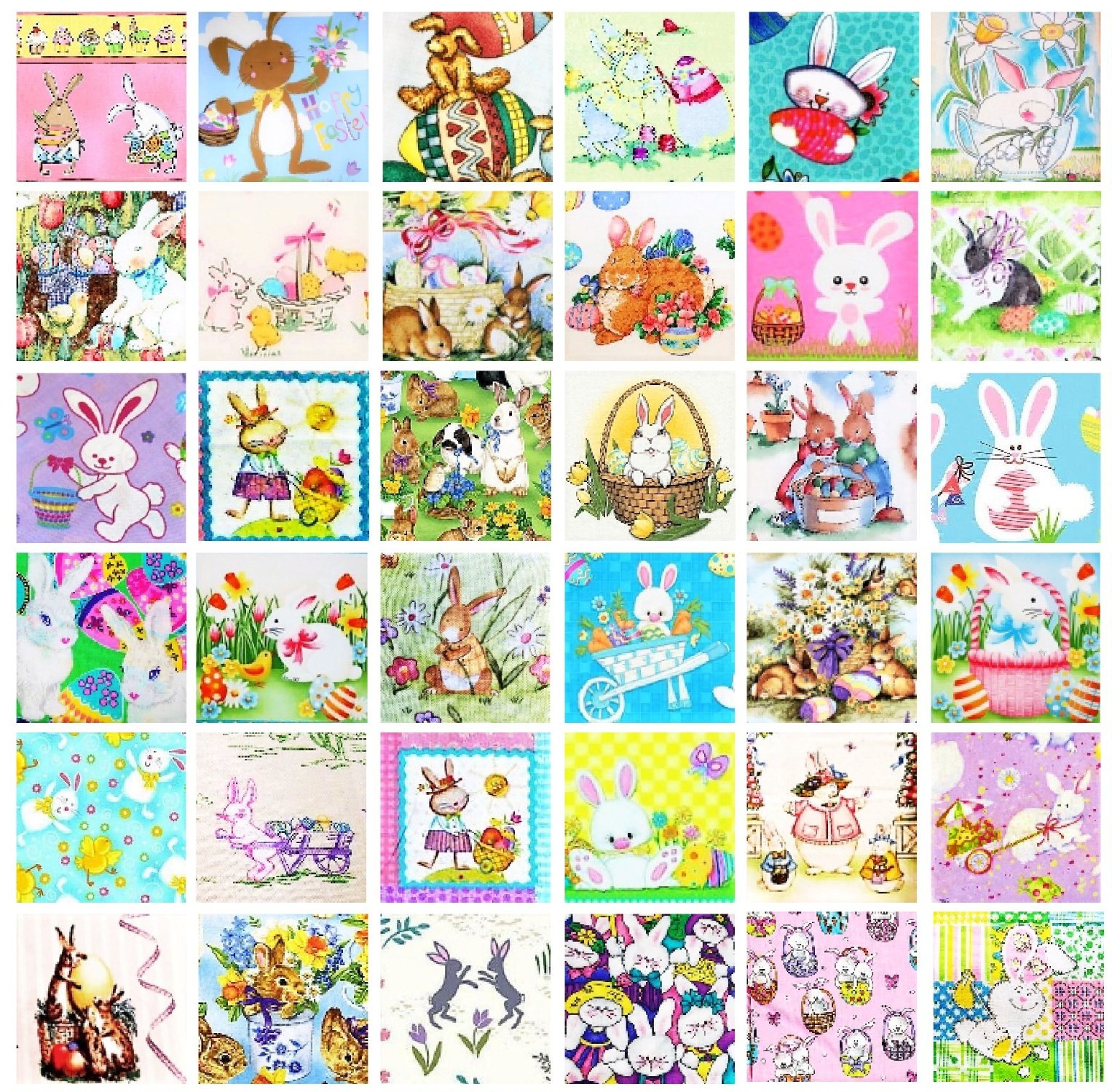 Solve PATCHWORK EASTER BUNNIES jigsaw puzzle online with 144 pieces