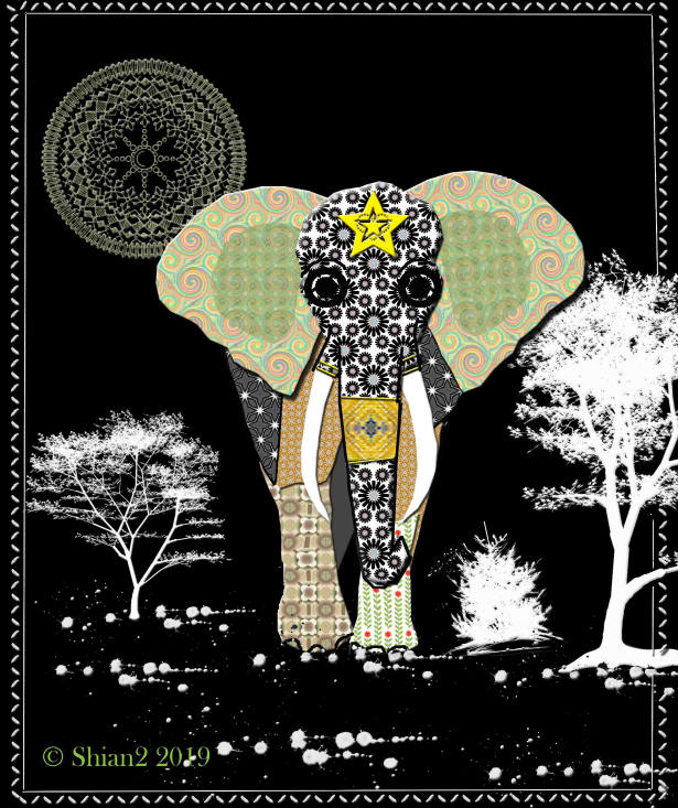 Solve Patchy Elephant jigsaw puzzle online with 12 pieces