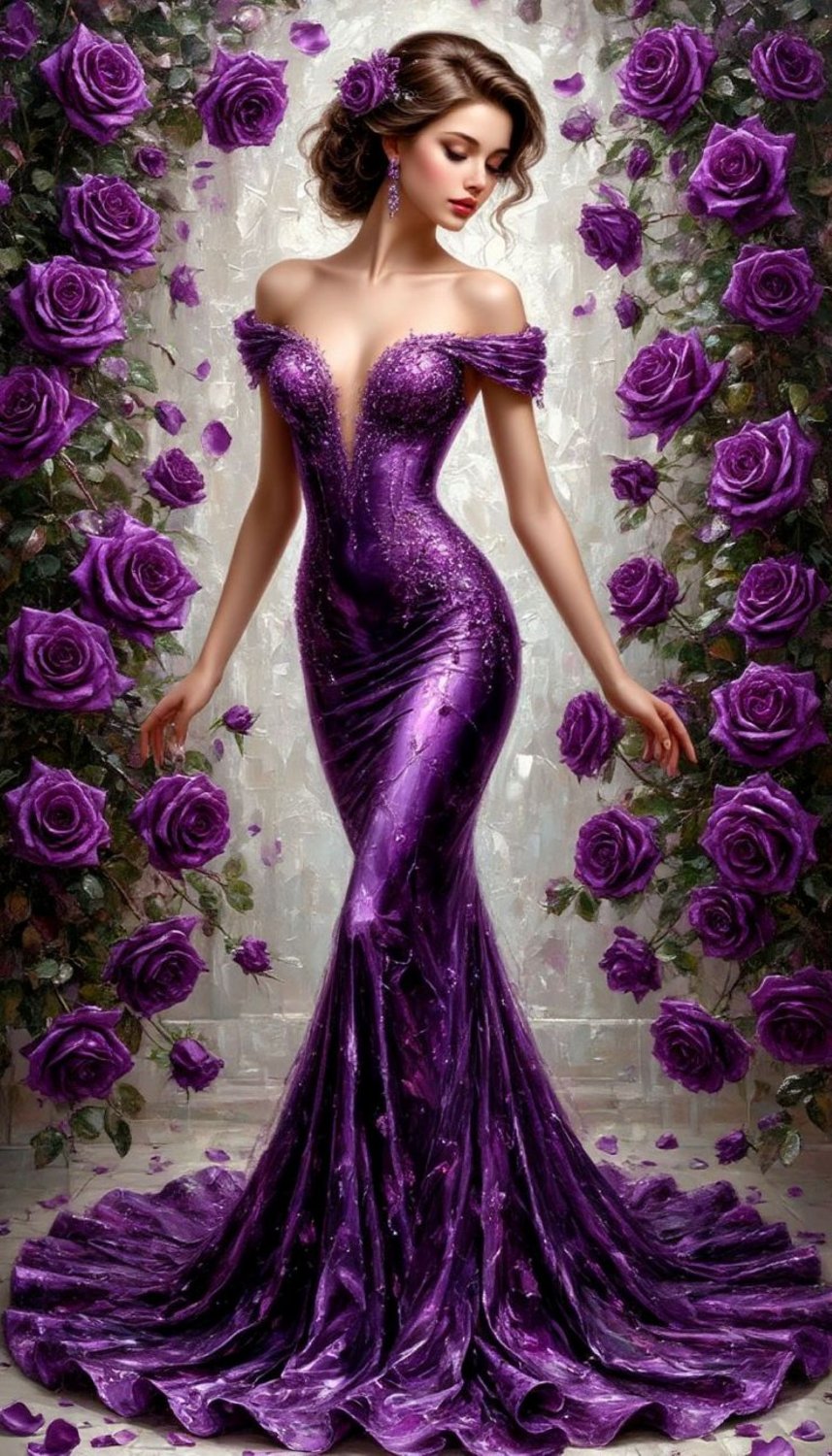 Solve Purple siren dress jigsaw puzzle online with 594 pieces