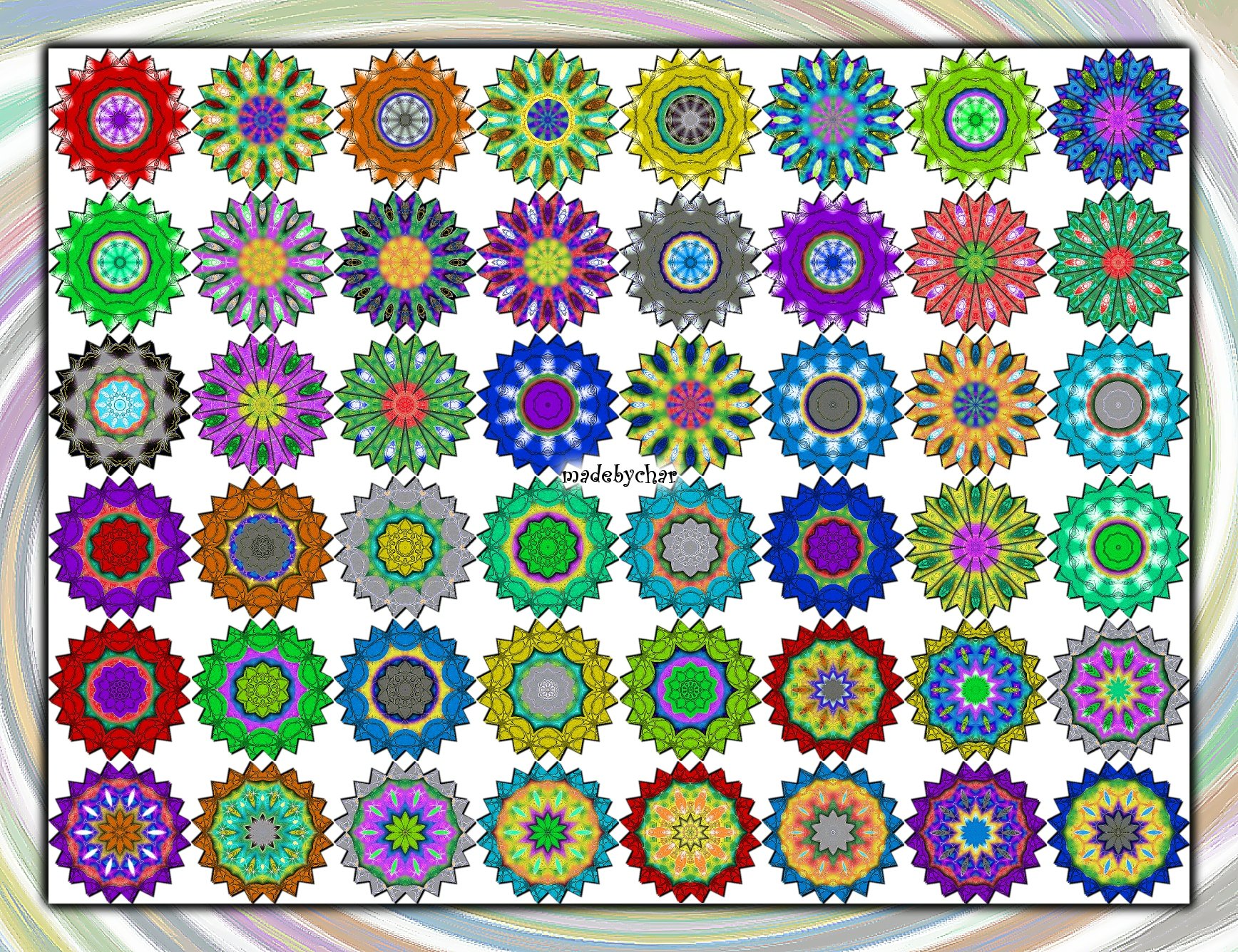 Solve Kolorful Kaleidos... jigsaw puzzle online with 450 pieces