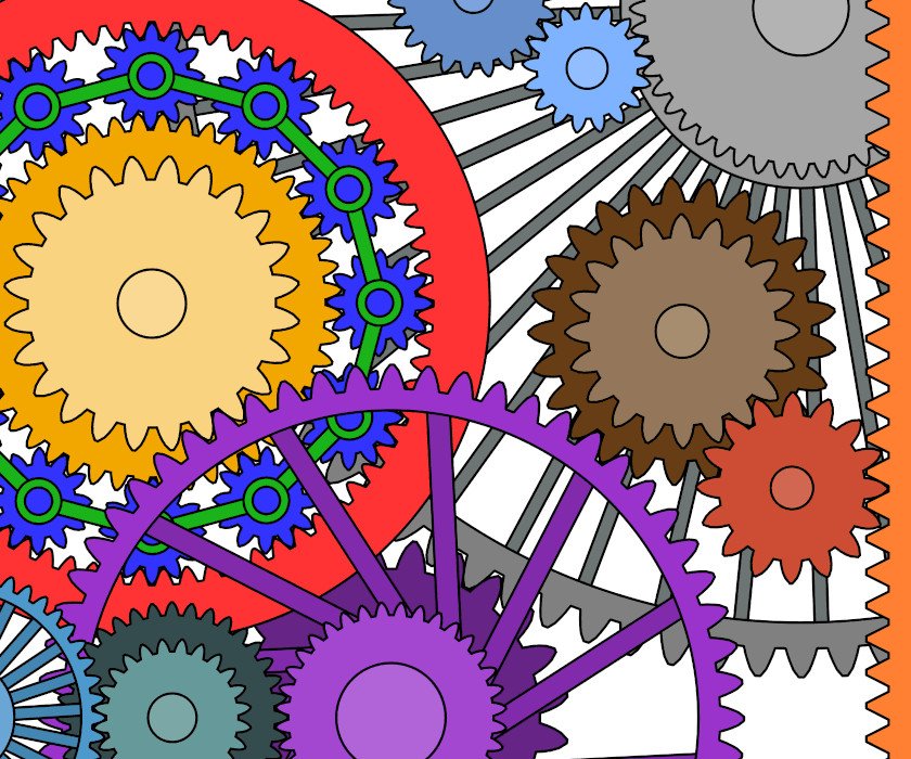 Solve p-Unnecessarily_complicated_gears_a jigsaw puzzle online with 168 ...