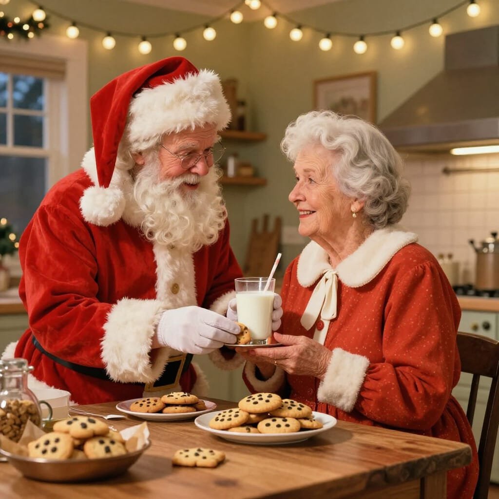 Solve Santa and Mrs jigsaw puzzle online with 49 pieces