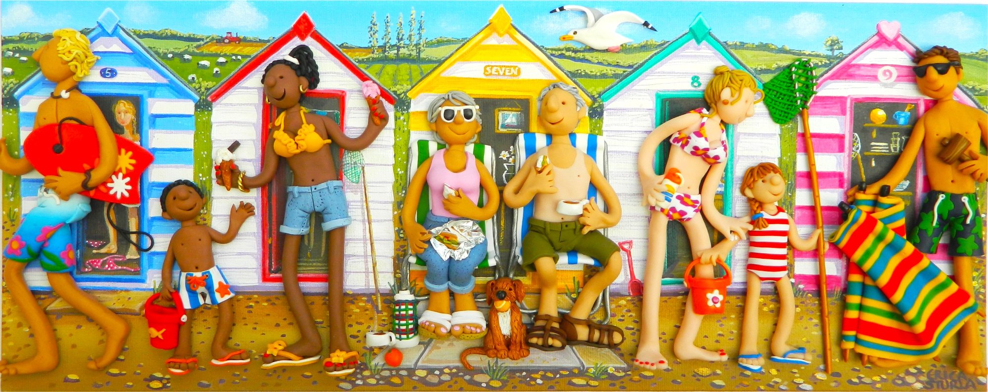 Solve Beach Huts and Beachgoers jigsaw puzzle online with 348 pieces