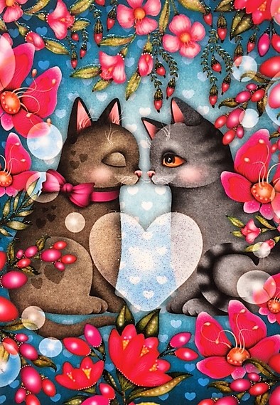 Solve Cat Valentines jigsaw puzzle online with 48 pieces